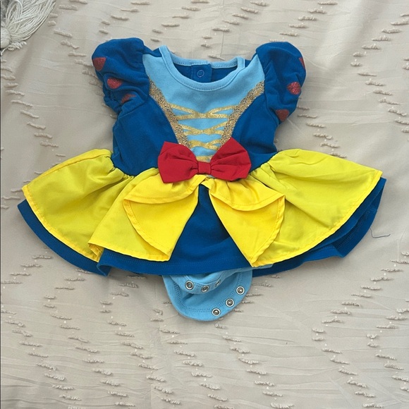 Disney | Costumes | Disney Blue And Yellow Princess Dress With Red Bow ...